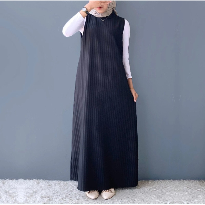 Jual ZETA INNER OUTER LONG DRESS KNIT / INNER GAMIS TANPA LENGAN ...