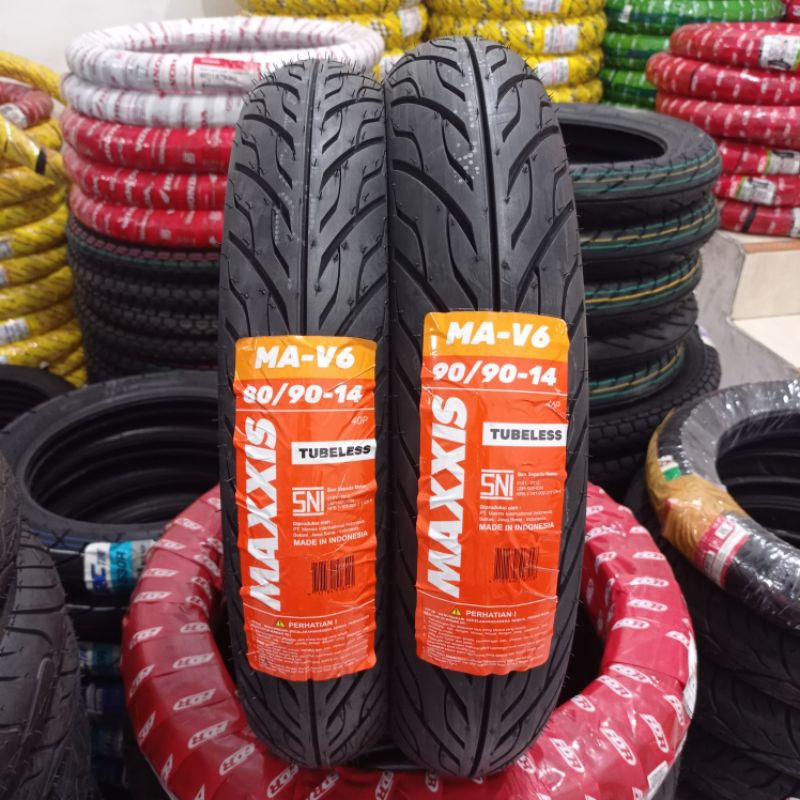 Jual BAN MAXXIS 80/90-14 DAN 90/90-14 MA-V6 ORIGINAL 100% TUBLES (free pentil) | Shopee Indonesia