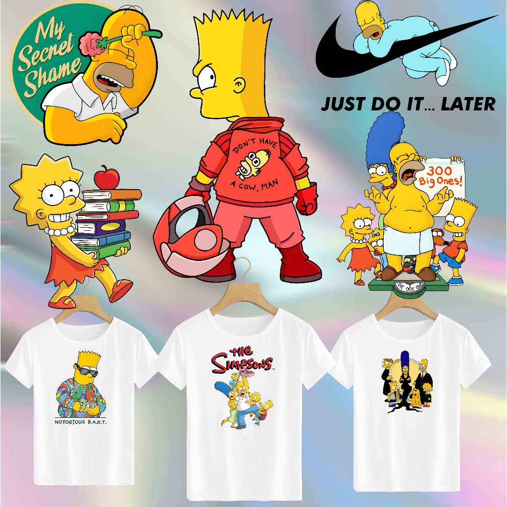 Jual SABLON STICKER DTF UKURAN 14CM TEMA THE SIMPSON | Shopee Indonesia
