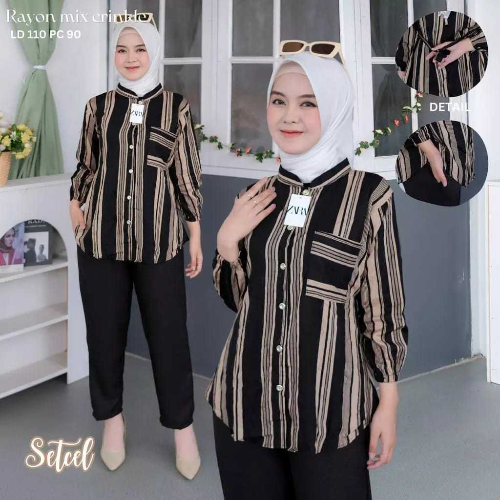 Jual ONE SETCEL|SETELAN WANITA MOTIF SALUR MALIKA // SET WANITA TERBARU ...