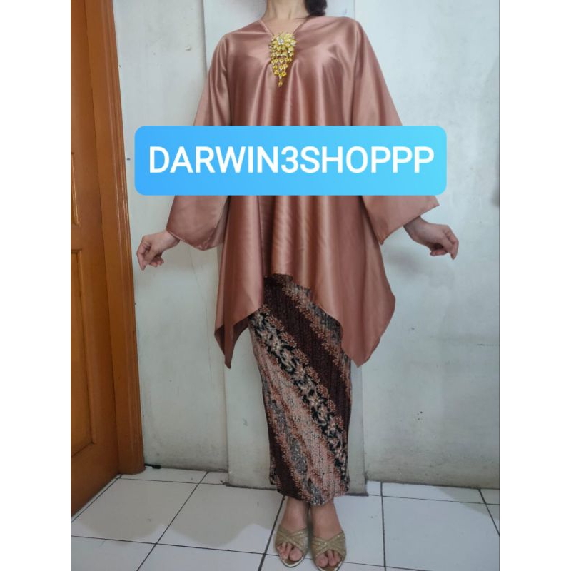Jual Terlaris Kebaya One Set Polos Tunik Satin Terbaru Kebaya Modern