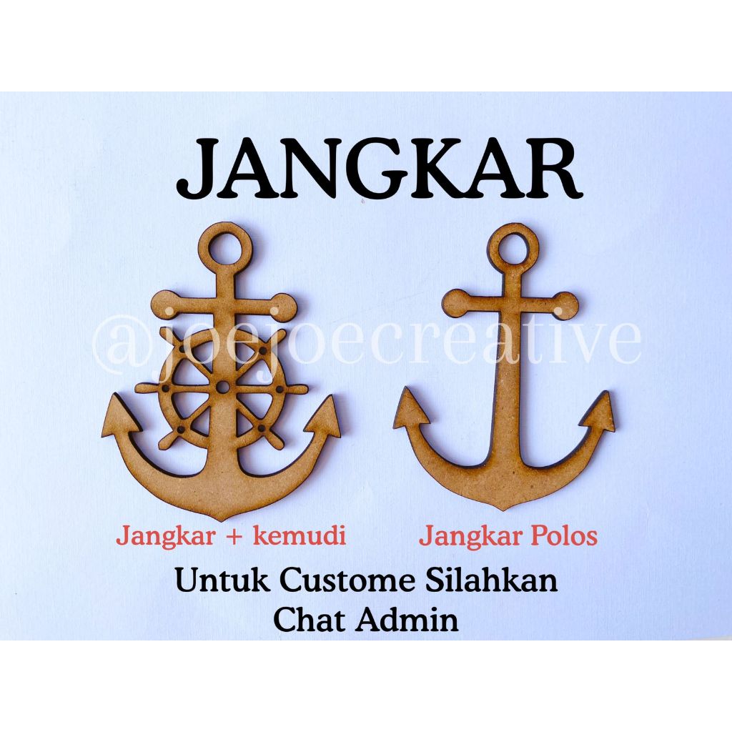Jual Lambang Jangkar & Kemudi Kayu MDF Chipboard | Hiasan Mahar | Dekorasi | Mahar | Pelaut ...