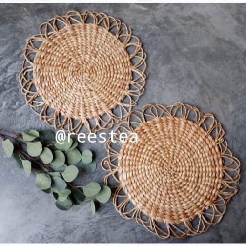 Jual Placemat anyam jahit/Placemate alas piring/ walldecor anyaman ...