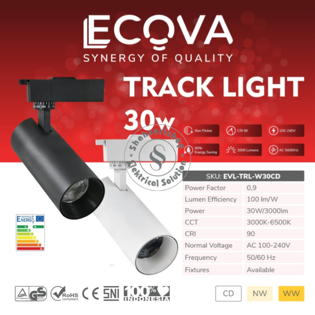 Jual ECOVA LAMPU LED TRACK LIGHT 30 WATT LAMPU MURAH BERGARANSI - 3 ...