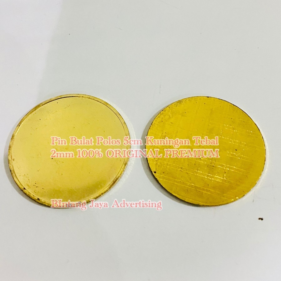 Jual Pin Bulat Polos 5cm Tebal 2mm Pin Bross Bulat Polosan Polos ...