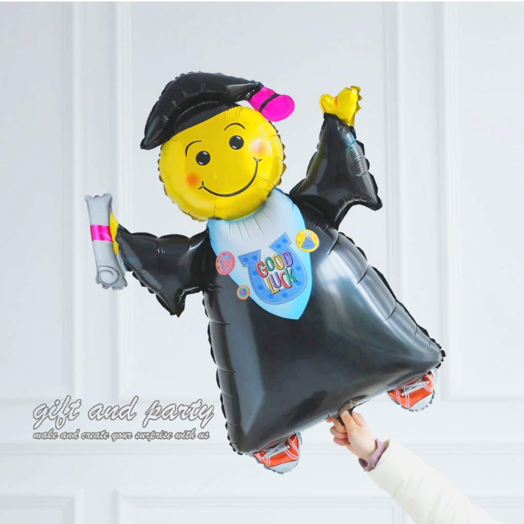 Jual Balon Foil Wisuda Jumbo / Balon Graduation Jumbo / Balon Smile ...