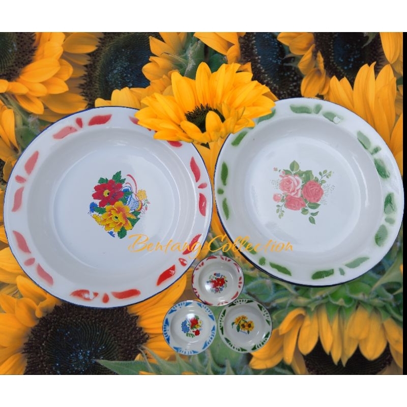 Jual Piring Enamel Bunga 6pcs. | Shopee Indonesia