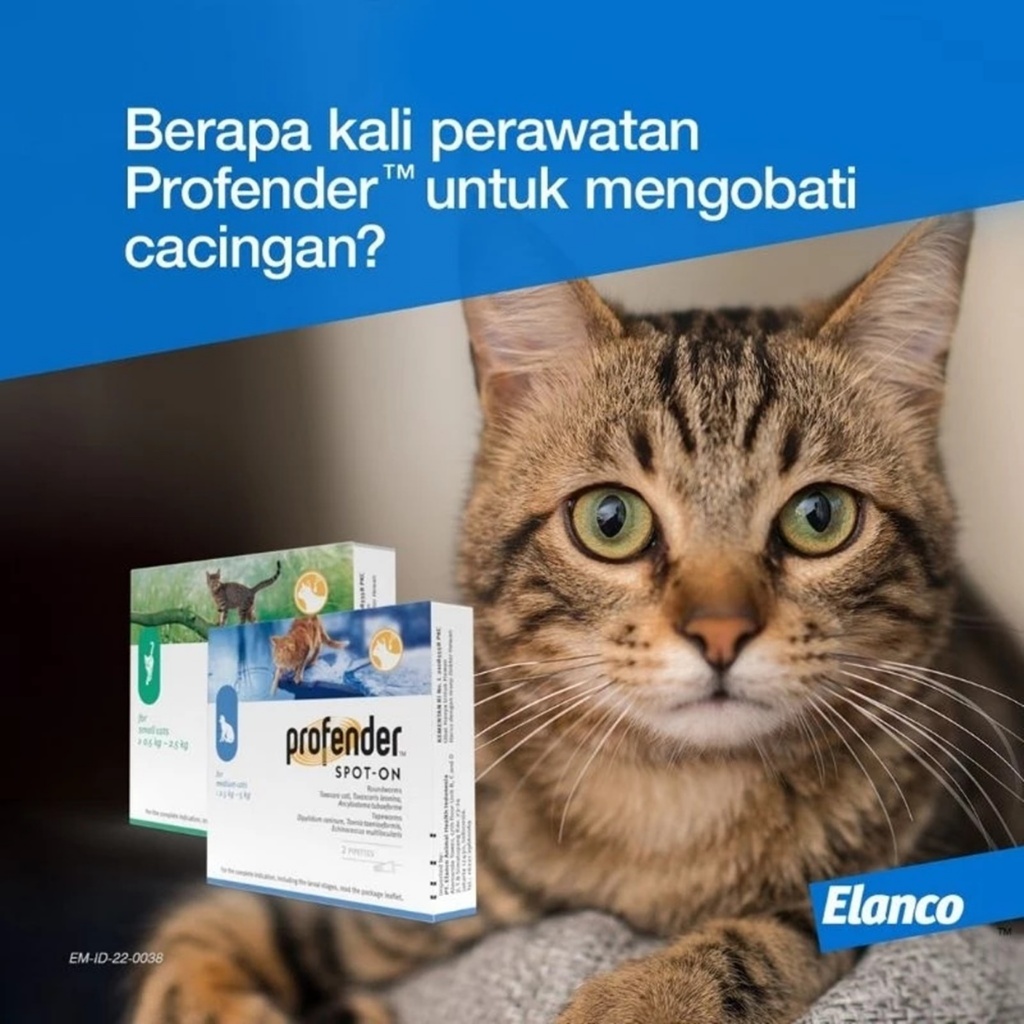 Jual Profender obat cacibg kucing 1 tube spot on Cat Medium Berat 2,5 ...