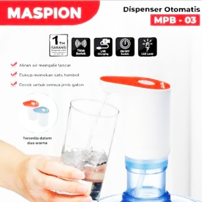 Jual Maspion Pompa Galon Elektrik MPB-03 Dispenser Otomatis | Shopee ...