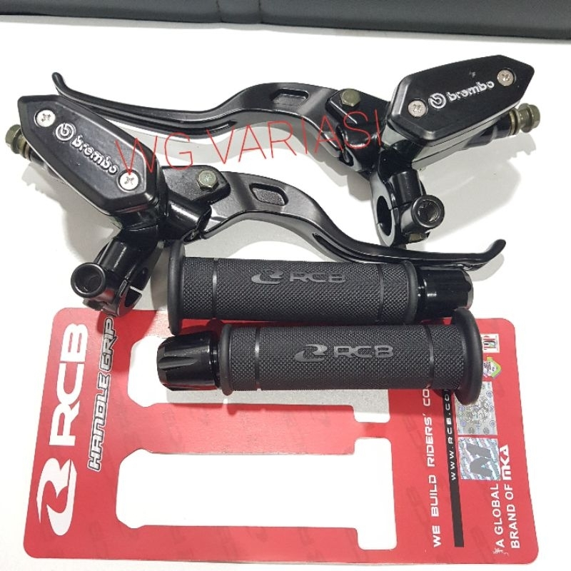 Jual Paket Master rem tabung tipe Double Oval + RCB Original Handgrip HG55 + Jalu stang CNC NMAX ...