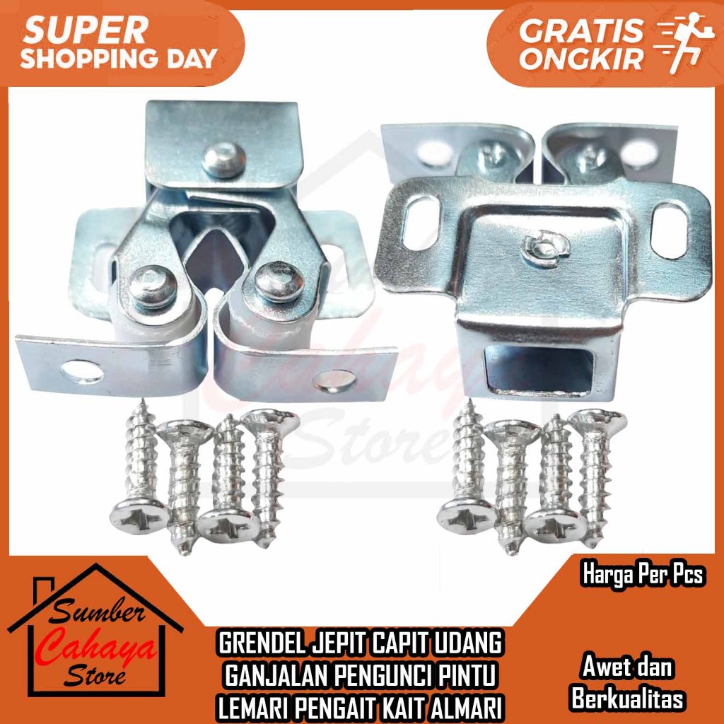 Jual GRENDEL JEPIT CAPIT UDANG GANJALAN PENGUNCI PINTU LEMARI PENGAIT ...