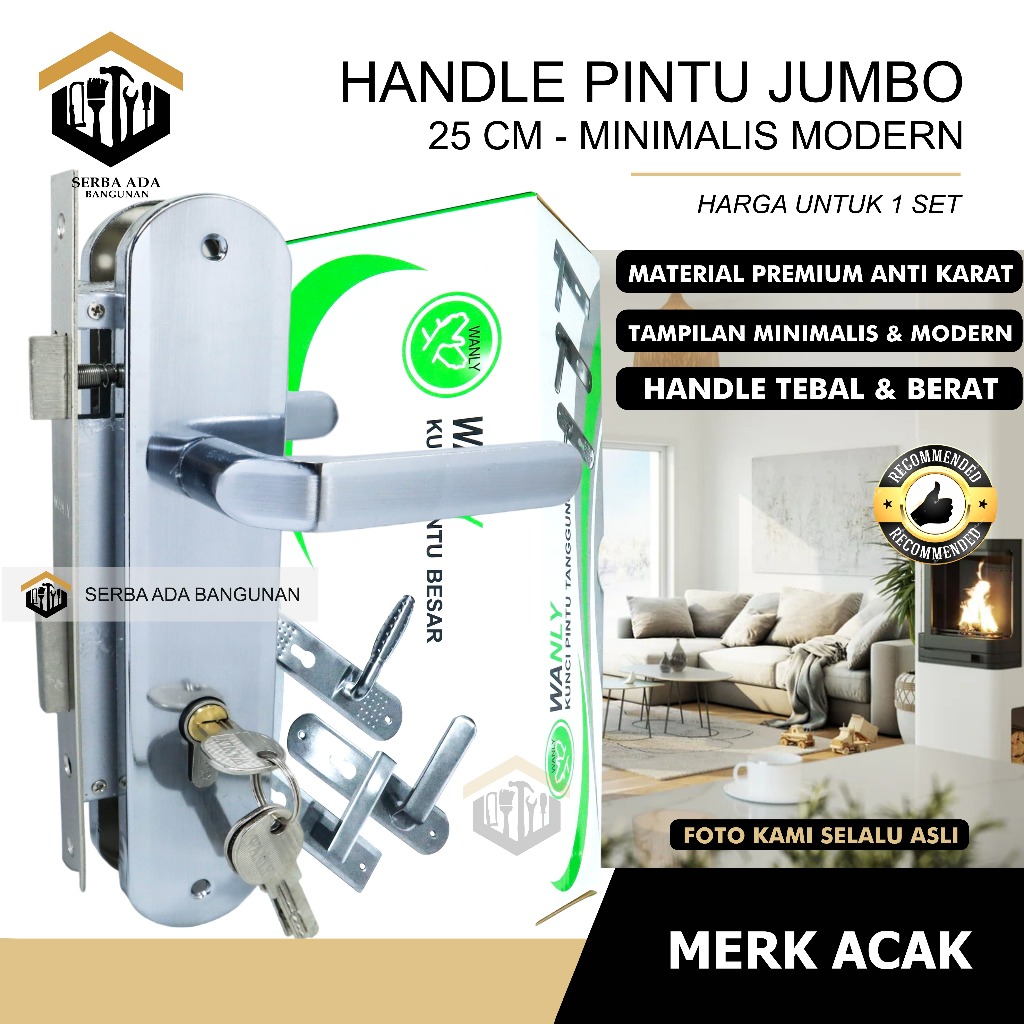 Jual Handle Kunci Pintu Set Stainless steel Minimalis - High Quality ...