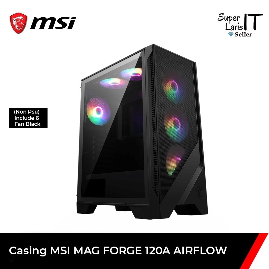 Jual MSI MAG FORGE 120A AIRFLOW Casing Gaming + 6 Fan RGB | Shopee ...