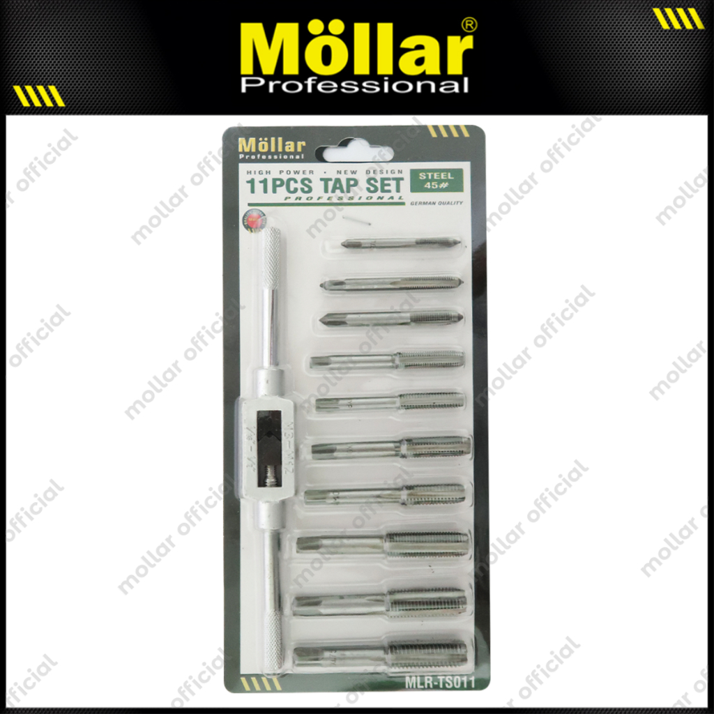 Jual MOLLAR TS011 Tap Set 11 pcs Handle Handtap Ulir Mur Baut Drat ...