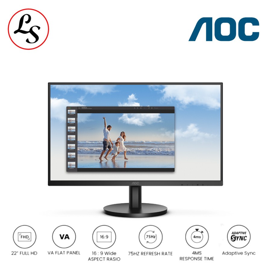 Jual AOC MONITOR LED 22B3HM 22" 1080p VGA HDMI VESA Adaptive Sync Slim ...