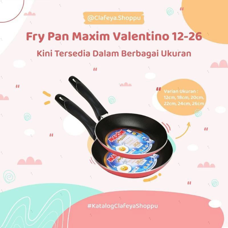 Jual Maxim Fry Pan Maxim 12 18 20 22 24 26. Teflon penggoreng Wajan ...