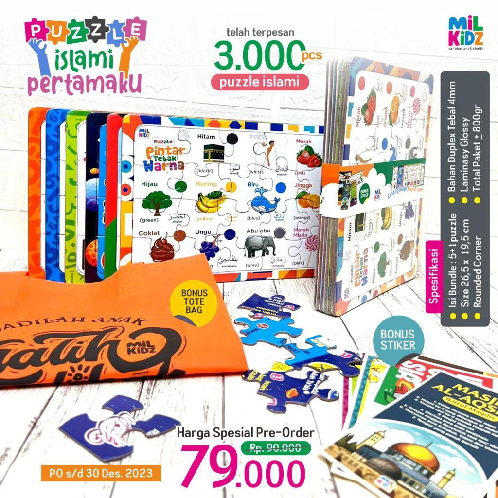 Jual Mainan Puzzle Islami Pertamaku Isi 6 Puzzle Bonus Tote Bag dan ...