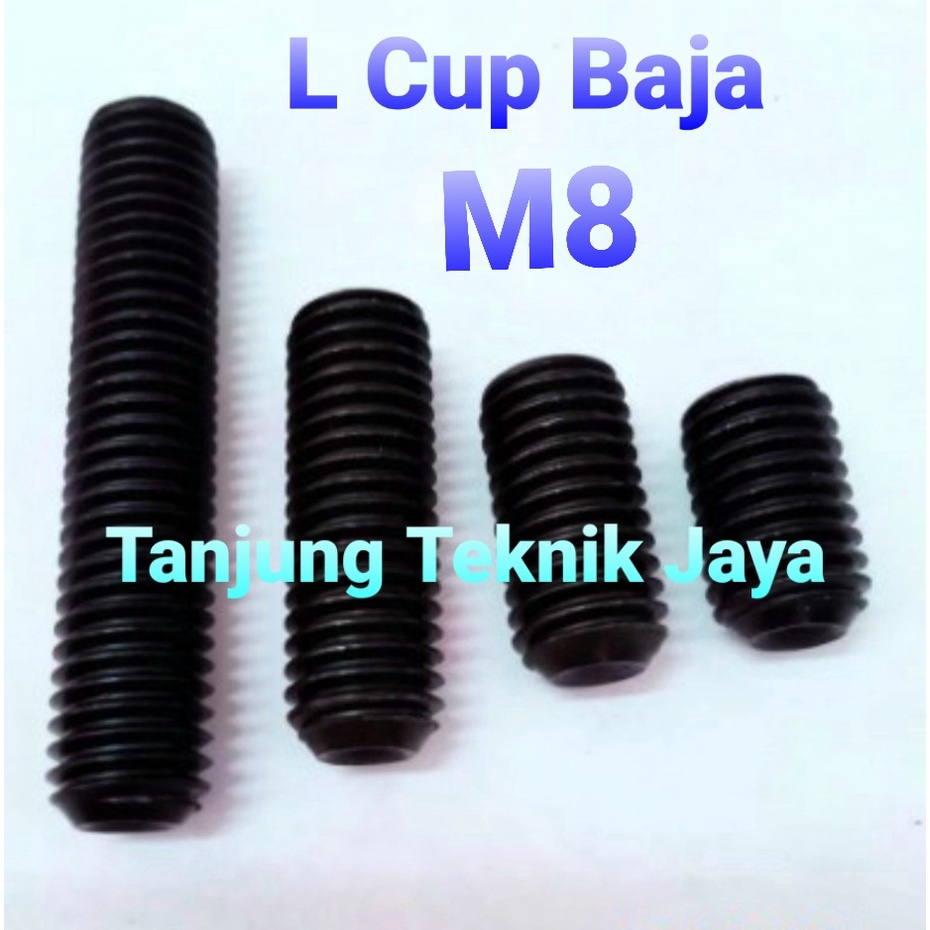 Jual 5 PCS Baut tanam M8/ Set L cup m8 Baja hitam DRAT HALUS KUNCI L4 murah berkualitas | Shopee ...