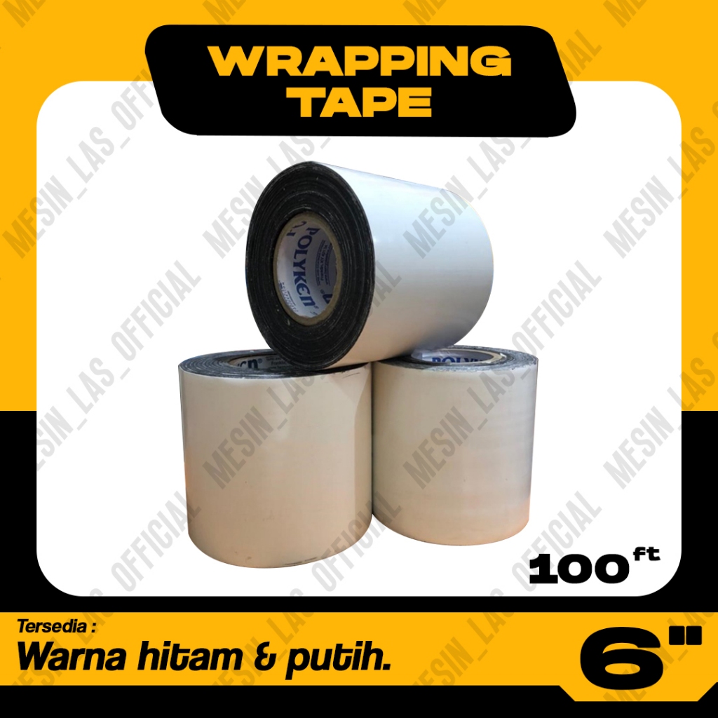 Jual Lakban Pipa Polyken Wrapping Tape 6 Inch x 100 Feet Polyken 980-20 ...