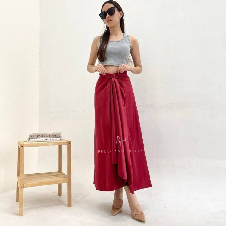 Jual KANSHA Rok Lilit Satin Rok Kondangan A Line Flare / Bawahan Kebaya ...