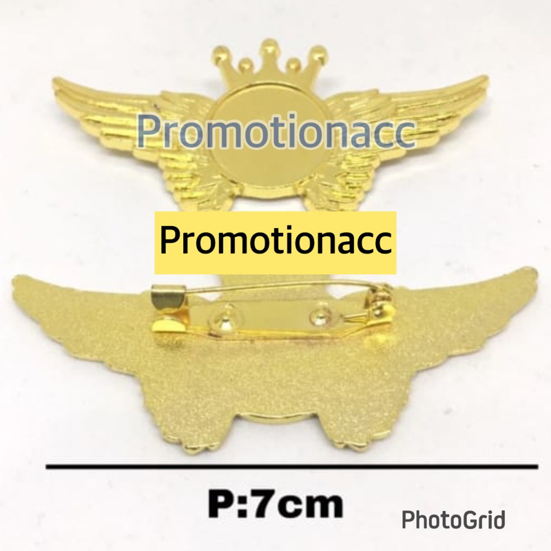 Jual Wing Mahkota Polos / Plus Logo Custom Wings Pin Wing Logam ...