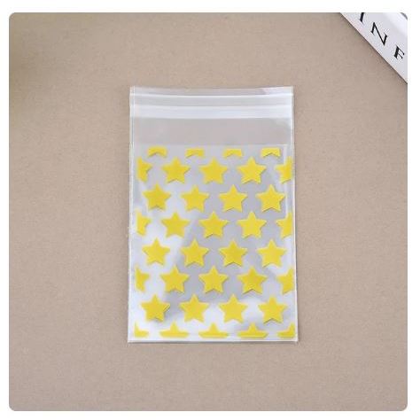 Jual [Isi 50Lbr] PLASTIK OPP MOTIF BINTANG - 8 x 10 + 3cm SEAL roti ...