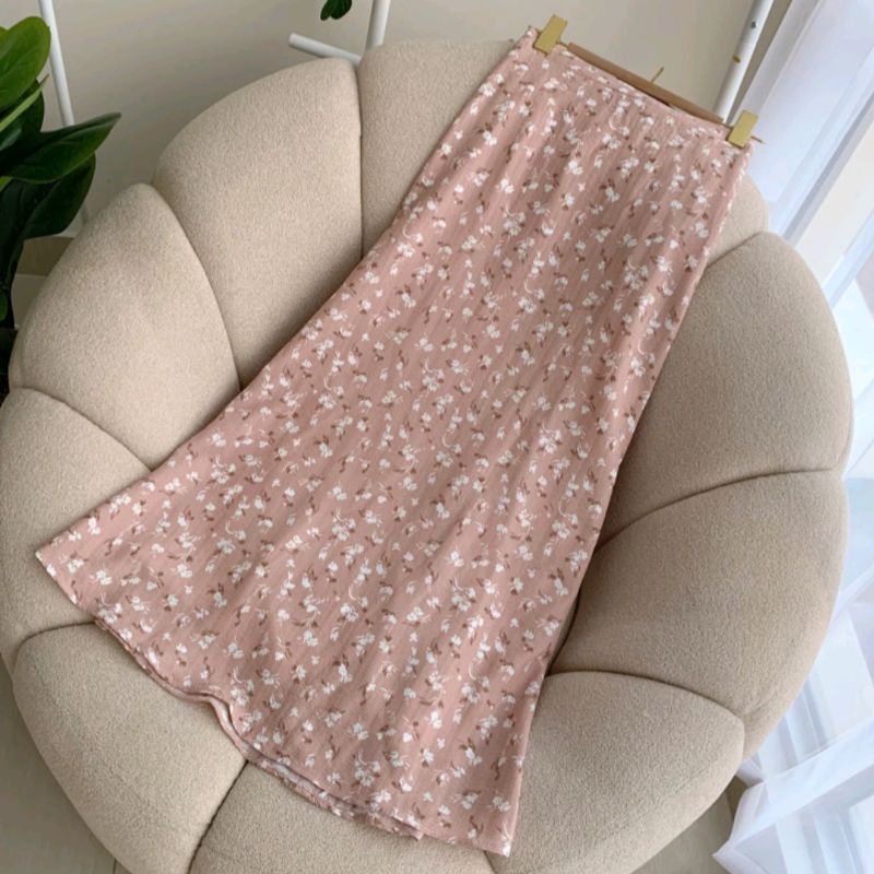 Jual ROK KOREAN FLORAL DASIY SKIRT / HIGHWAIST LONG MAXY SKIRT / SKIRT ...