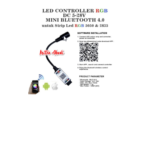 Jual LED Controller RGB DC 5-28V MINI BLUETOOTH Jack Adaptor | Shopee ...
