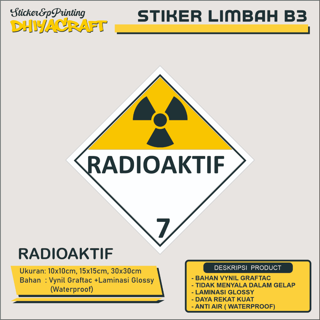 Jual Sticker Label Tanda Simbol Limbah B3 ukuran 10x10 cm Stiker Bahan ...