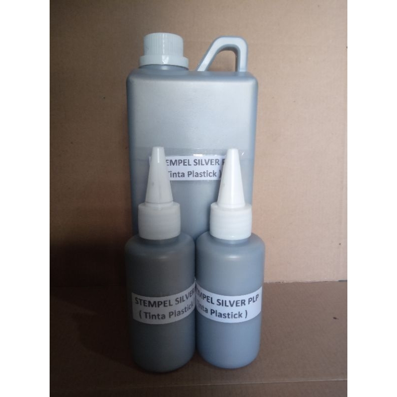 Jual Tinta stempel permanent silver metalik kemasan 500 ml untuk ...