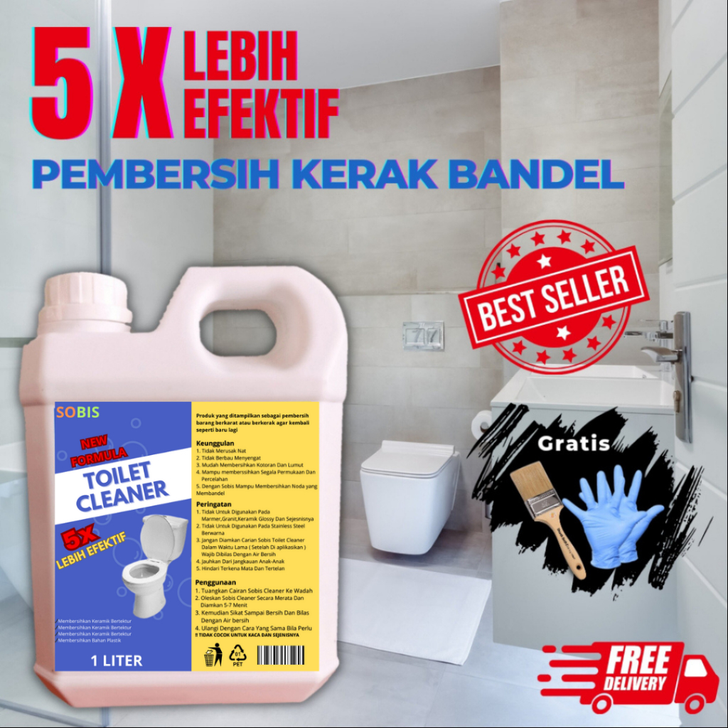 Jual Pembersih Kerak Toilet Cleaner Kemasan 1 Liter/ Keramik/ kran ...