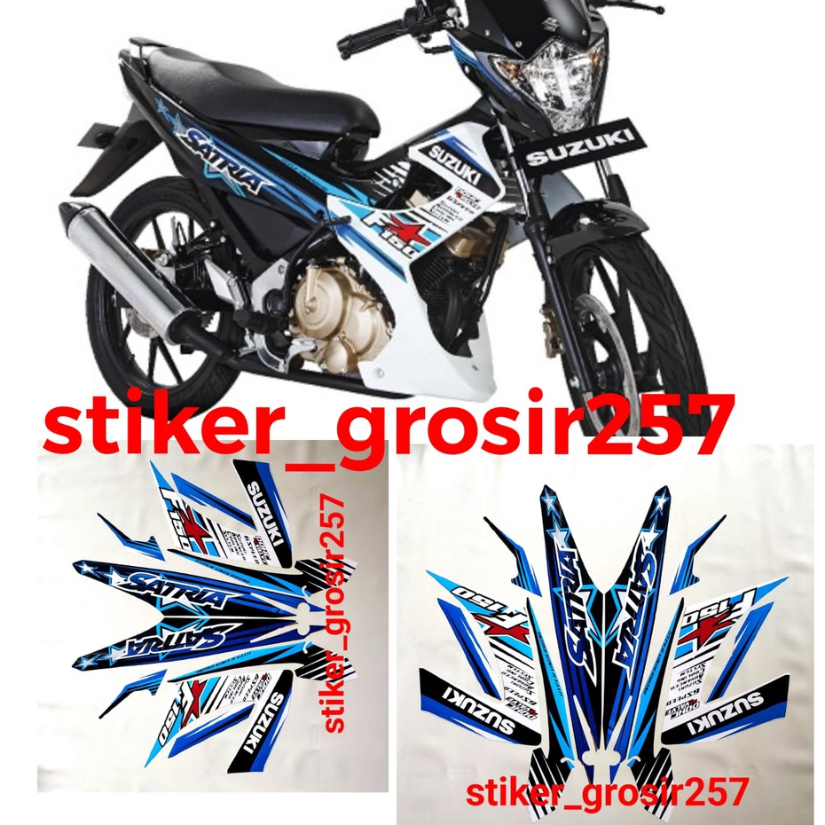 Jual STIKER STRIPING & LIS BODY SATRIA FU F150 2014 PUTIH BIRU STANDAR ...