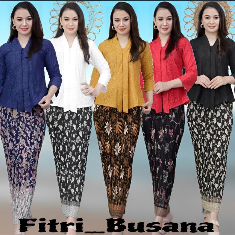 Jual Setelan Kebaya Kutubaru Modern Atasan Kebaya Floy Brokat Baju Kondangan Wisuda Lamaran ...