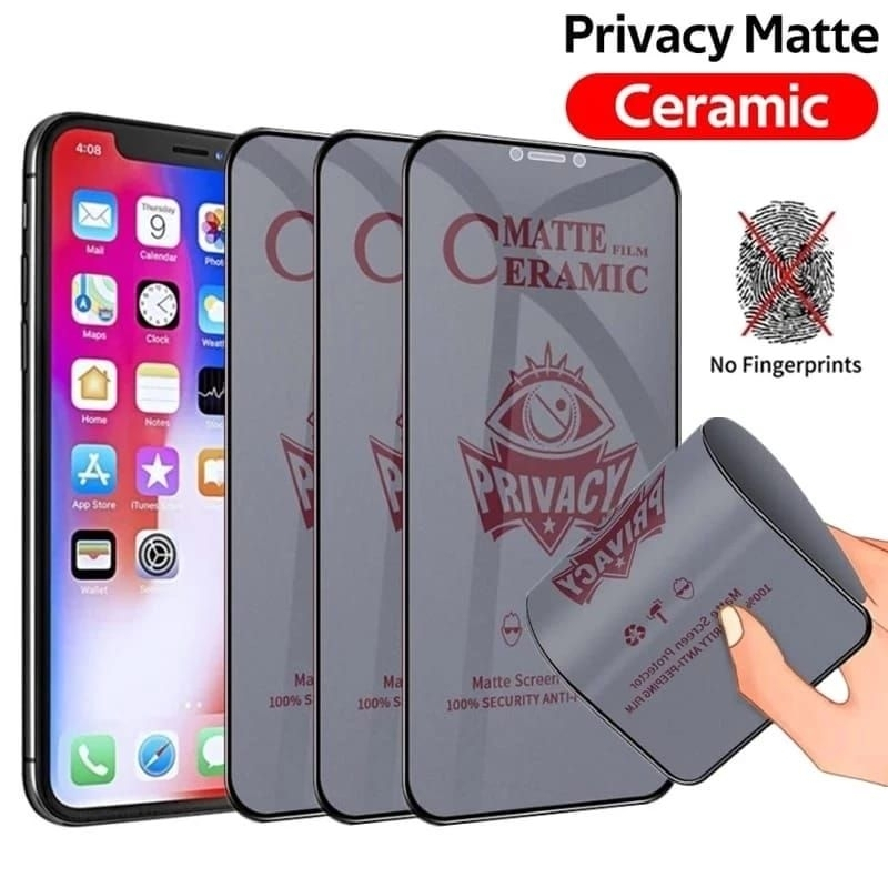 Jual TEMPERED GLASS BENING ANTIGORES FULL LAYAR Anti SPY matte Privacy Ceramic IPHONE | Shopee ...