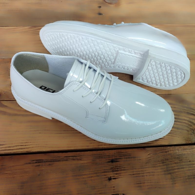 Jual Sepatu pdh model jatah tnipolri putih delie/Sepatu pdu dinas ...