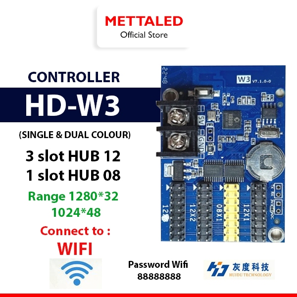 Jual HD-W3 Controller Huidu HUB12 1024x48 Wifi Running Text P10 ...