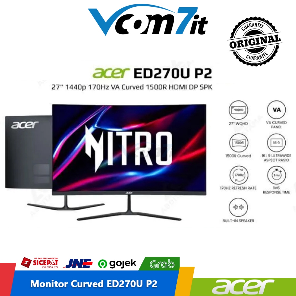 Jual Monitor Acer ED270U P2 27 inch 2K 1440p 170Hz VA Curved | Shopee ...