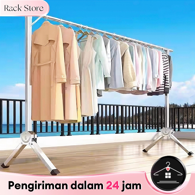 Jual Jemuran Baju Stainless Steel Jemuran Pakaian Lipat Single Jemuran ...