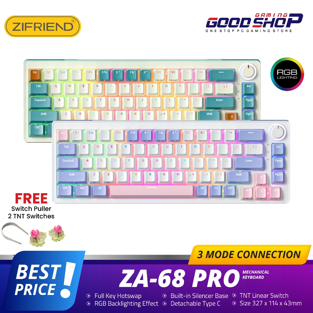 Jual Zifriend ZA-68 / ZA68 Pro RGB Mechanical Keyboard | Shopee Indonesia