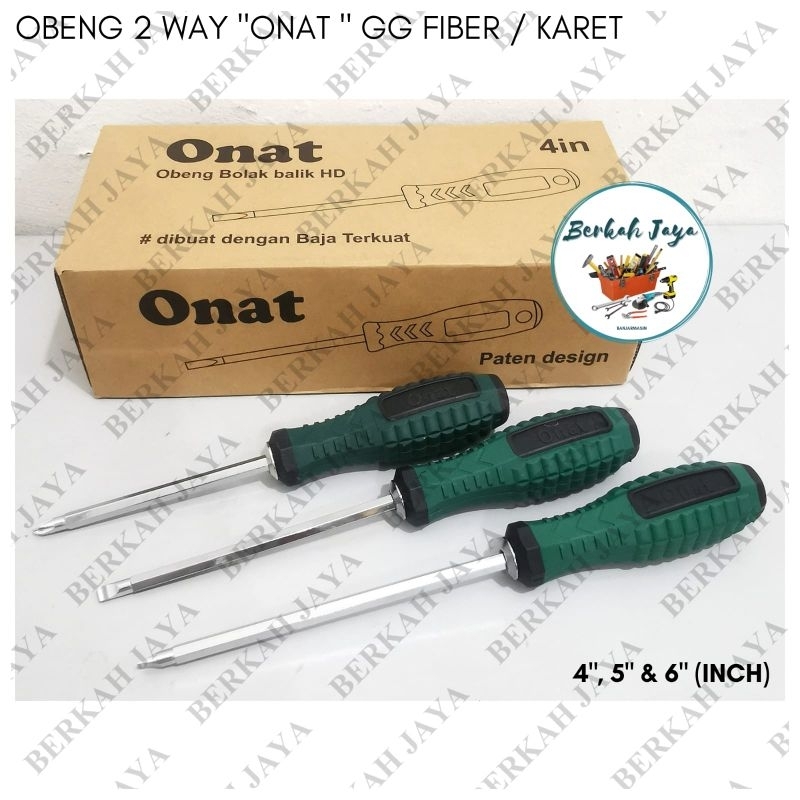 Jual OBENG 2 WAY ONAT GG Karet (+/-) BOLAK - BALIK 4, 5, & 6 Inch OBENG ...