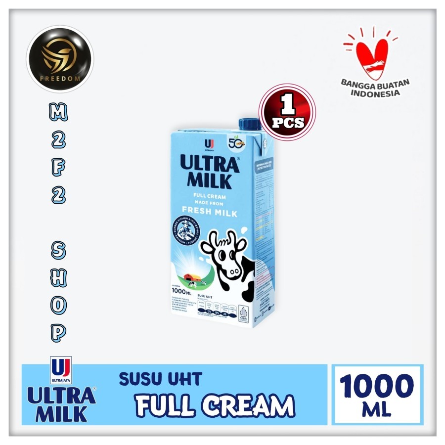 Jual Susu Ultra Milk Rasa Full Cream Kotak UHT | Plain - 1000 ml | 1 liter (Kemasan Satuan ...