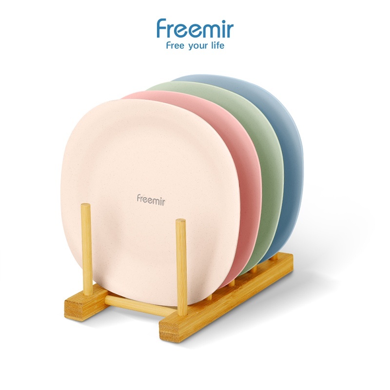 Jual TSSJ Piring Makan Jerami 18cm Warna Warni Set 4Pcs FREEMIR | Wheat ...