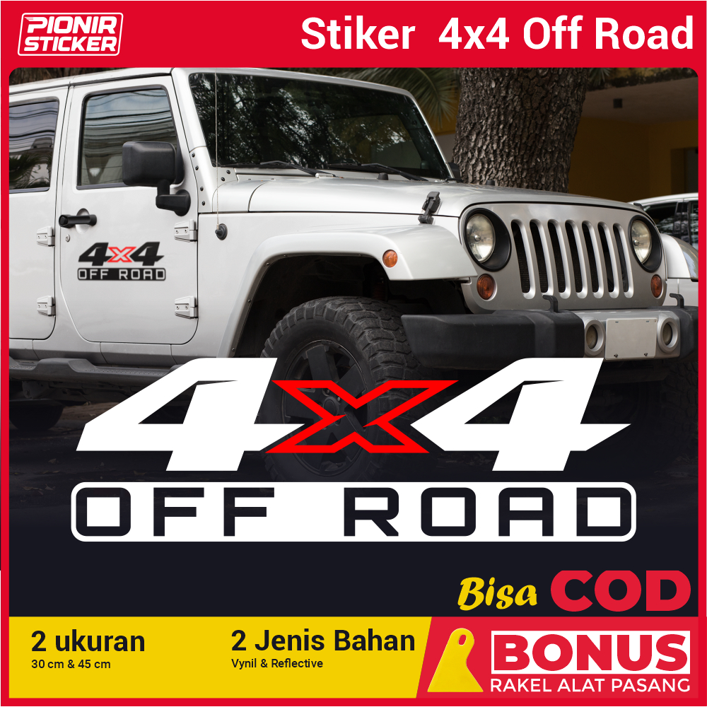 Jual Stiker 4x4 Offroad cutting sticker Off Road Mobil Jeep Katana ...