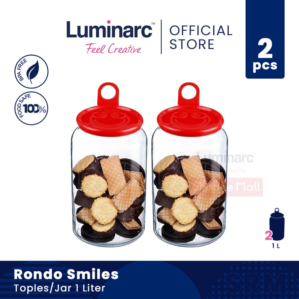Jual LUMINARC Bundling Toples/Jar Rondo Smiles 1L - 2pcs | Shopee Indonesia