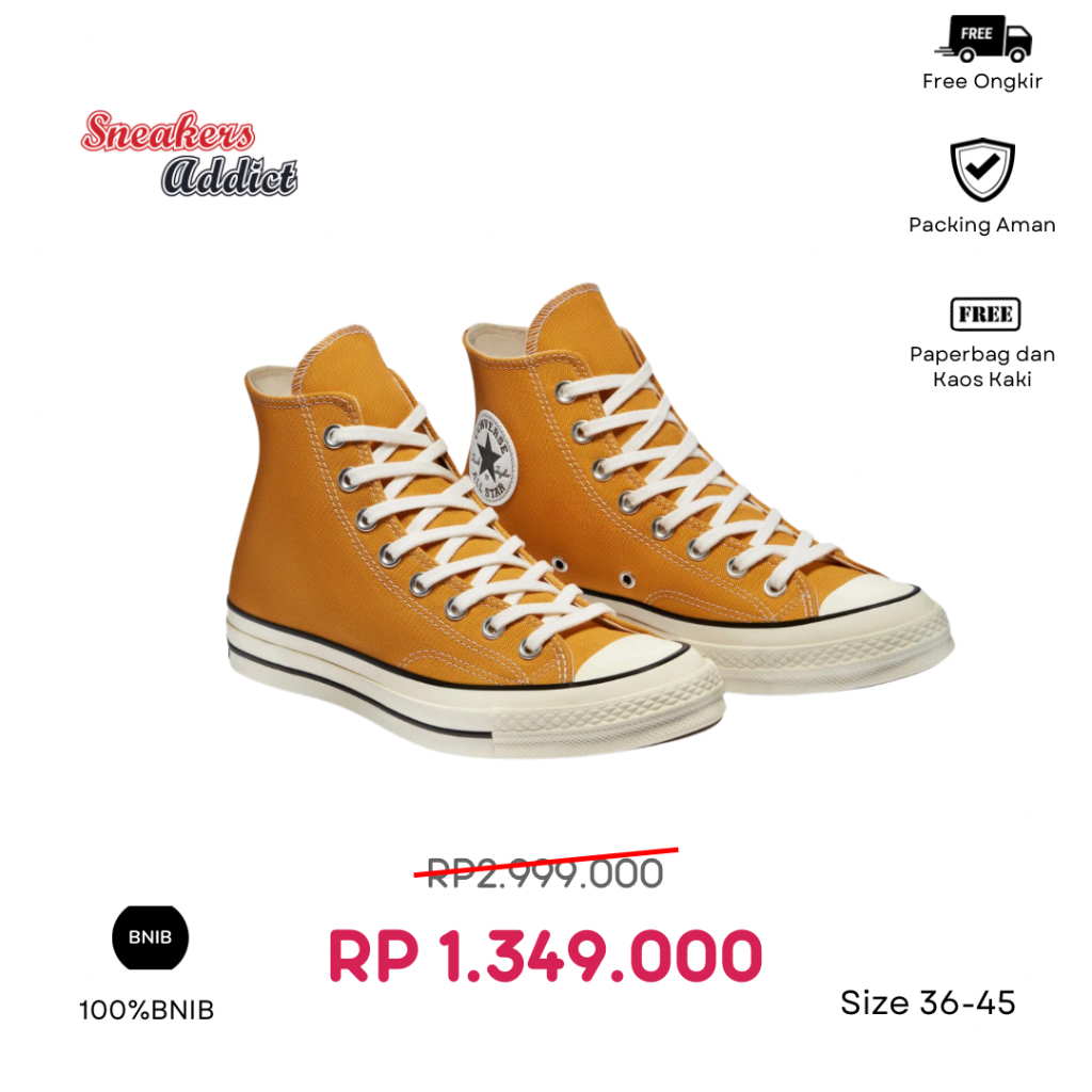 Jual Sepatu Sneakers Converse Chuck Taylor 70s High Sunflower Sun ...