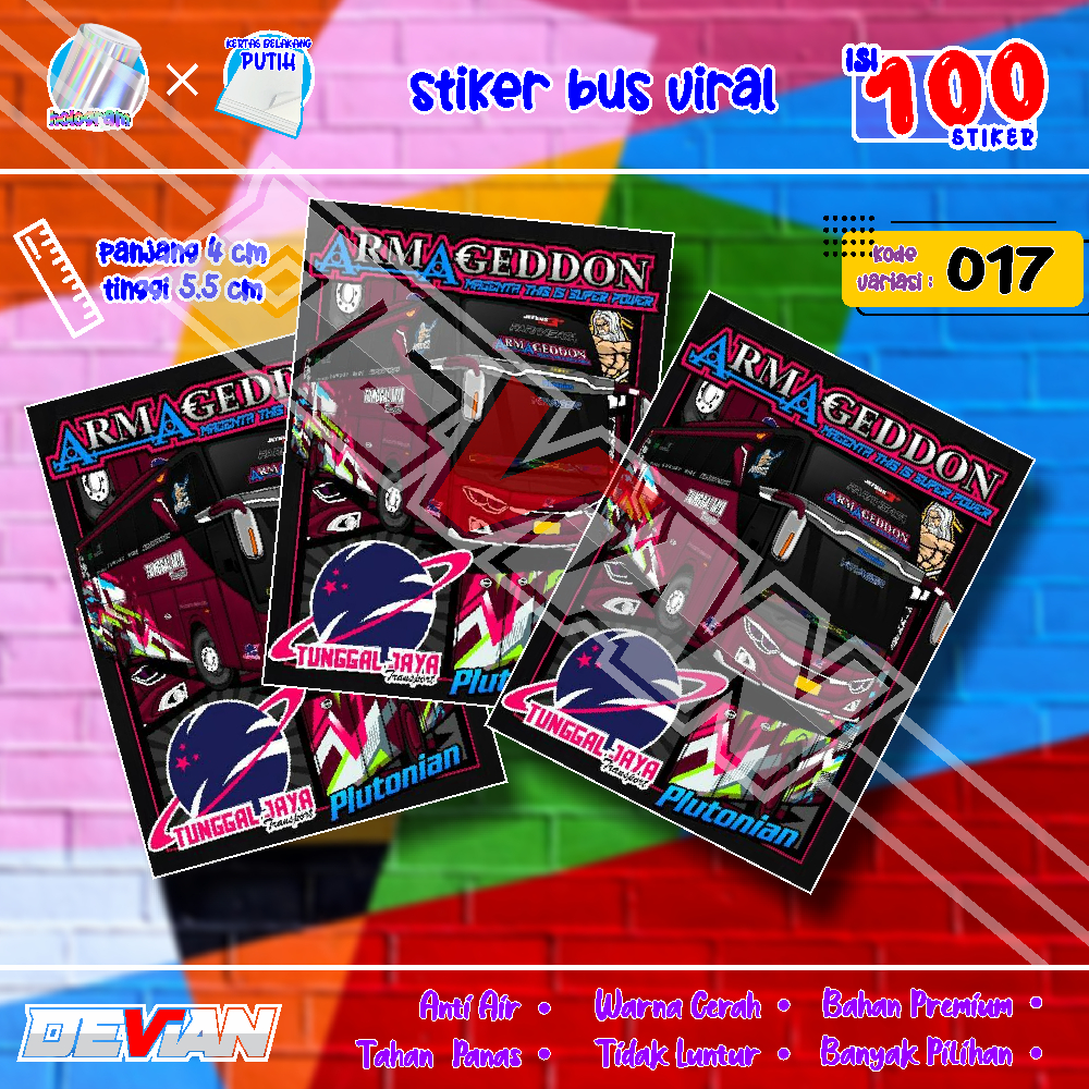 Jual isi 100 stiker bus viral | kids panda 2 black angel ve-gass ...