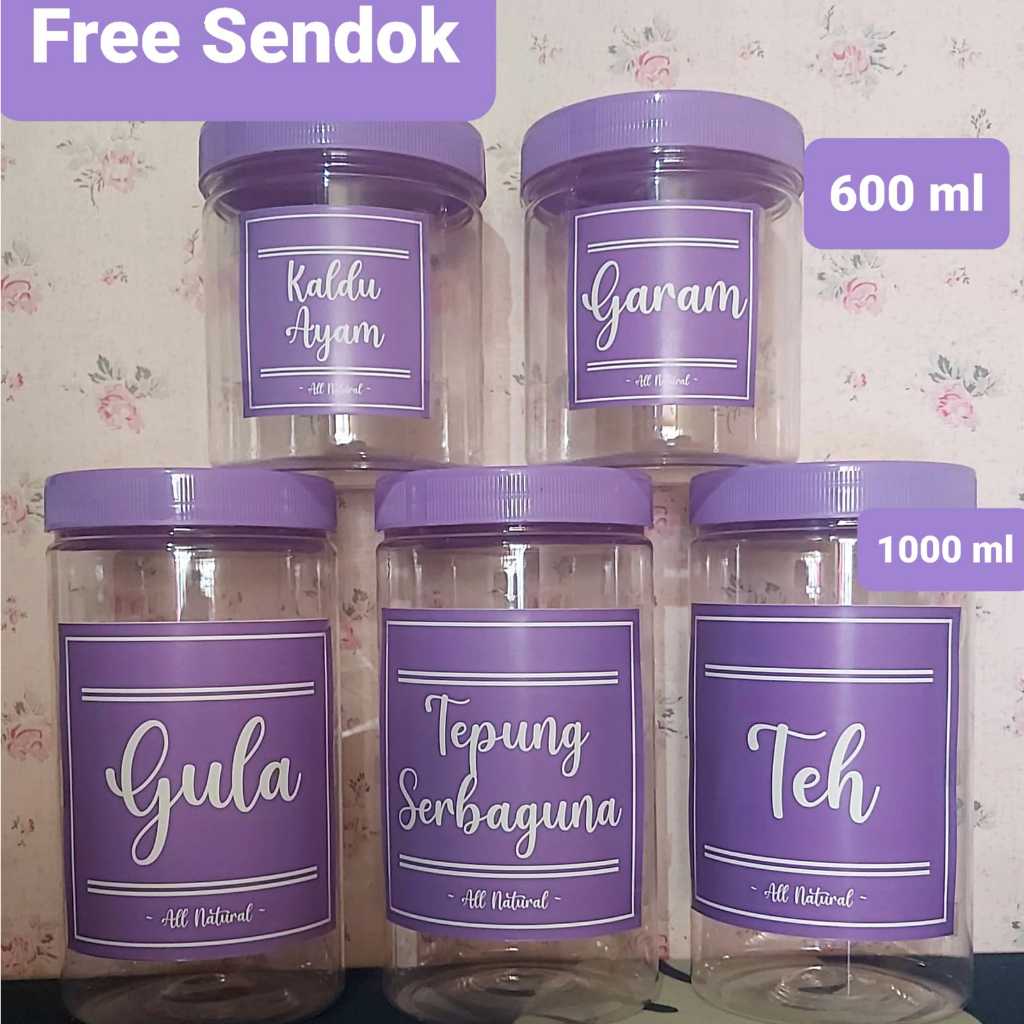 Jual Toples Bumbu warna ungu Free Label Stiker / Toples Teh Gula Kopi ...