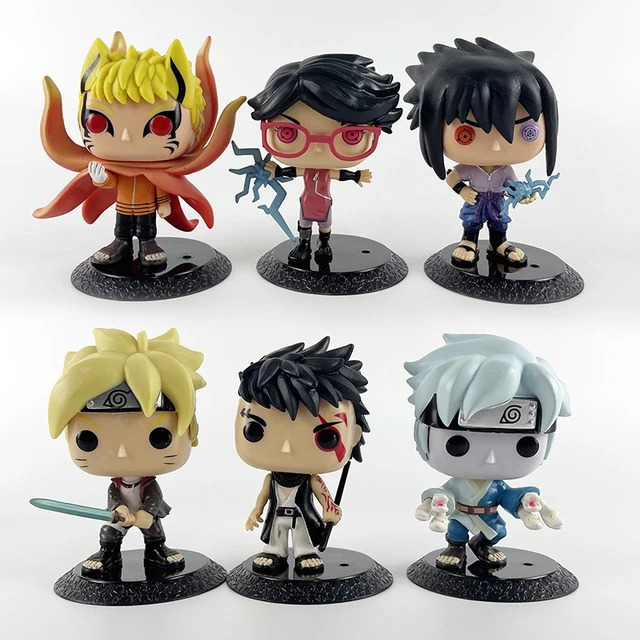 Jual Mainan Figure Naruto Q-Ver Sasuke Boruto Mitsuki Sarada Set Isi 6 ...