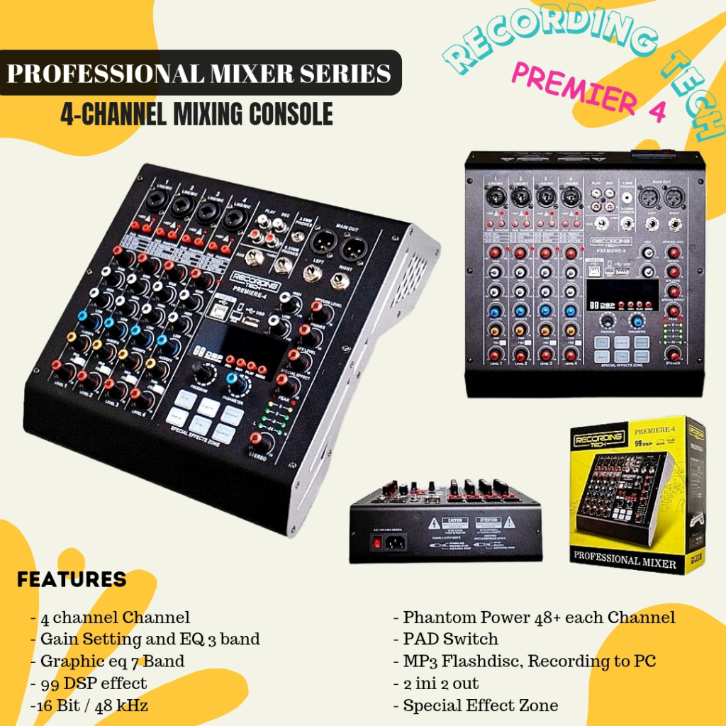 Jual Recording tech Premier 4 Mixer USB with spesial effect PRO RTX6 ...