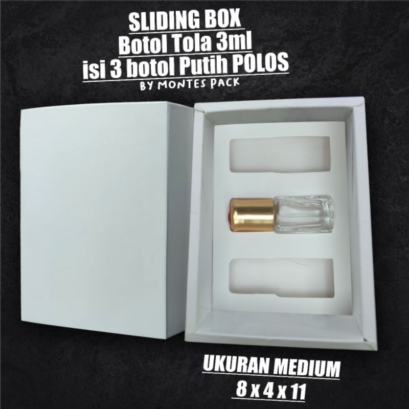 Jual Slide box untuk tola 3ml | Box Sliding Isi 3 botol Tola 3ml PUTIH ...